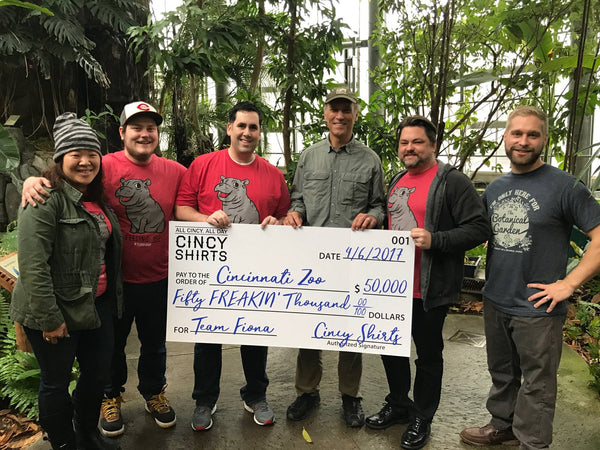 Thane Maynard, Giant Check, and Fiona | Cincy Shirts