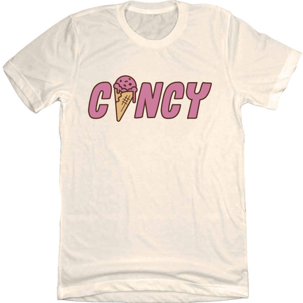 Cincy Ice Cream Cone Raspberry | Cincinnati Food Apparel | Cincy Shirts