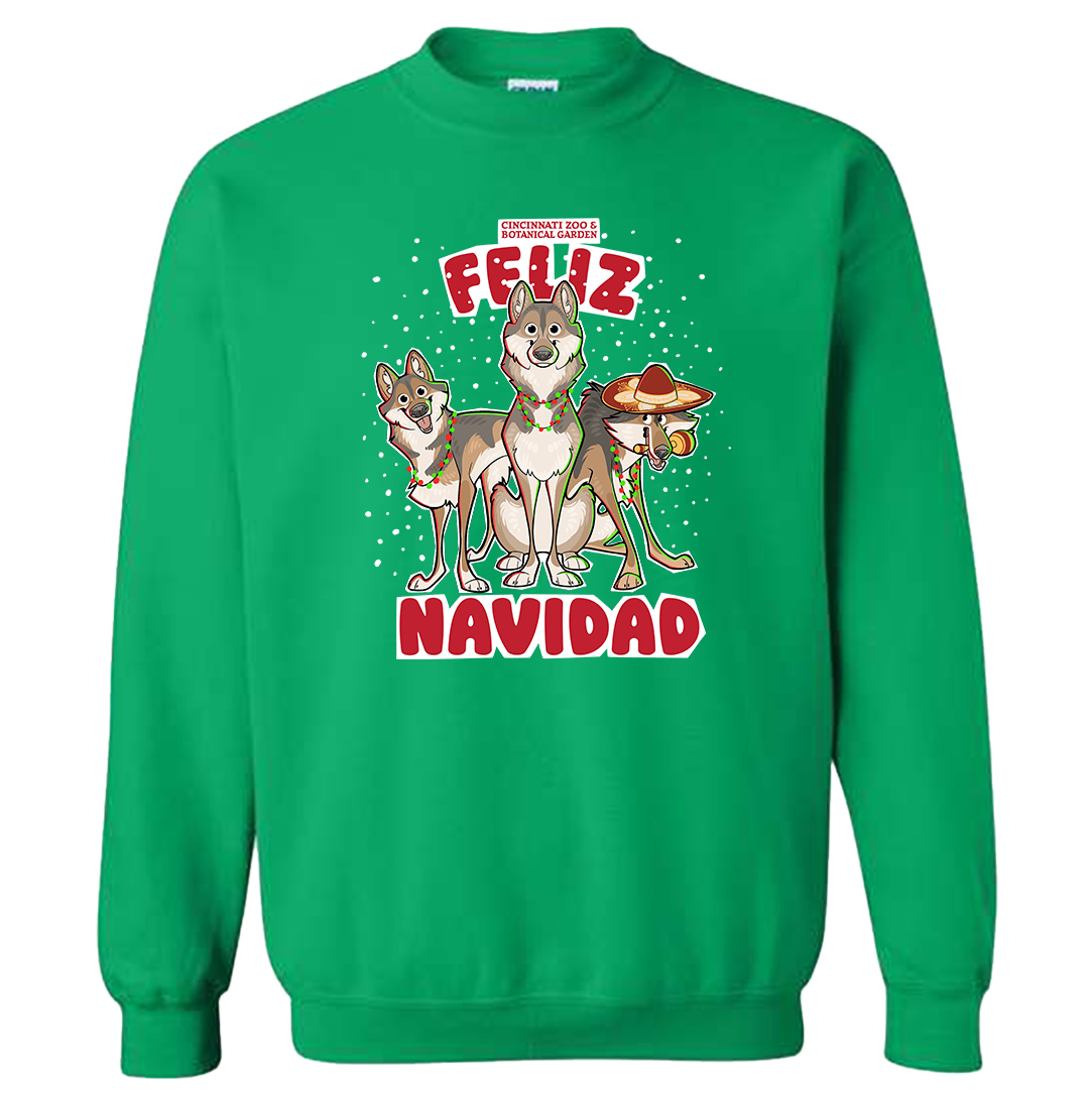 Feliz Navidad Wolves | Cincinnati Zoo Holiday Apparel | Cincy Shrits