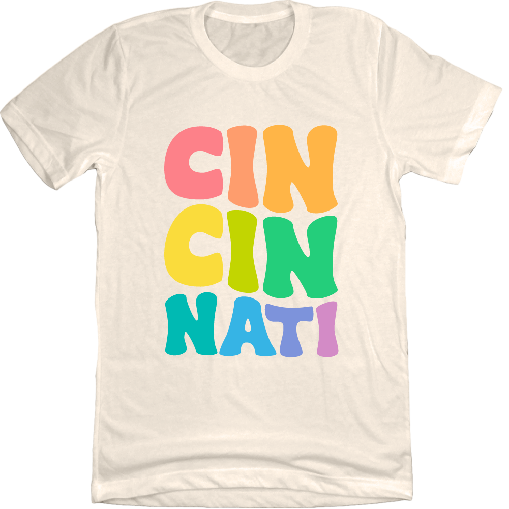 Cincinnati Retro Font Pride Edition Tee | Cincy Pride | Cincy Shirts