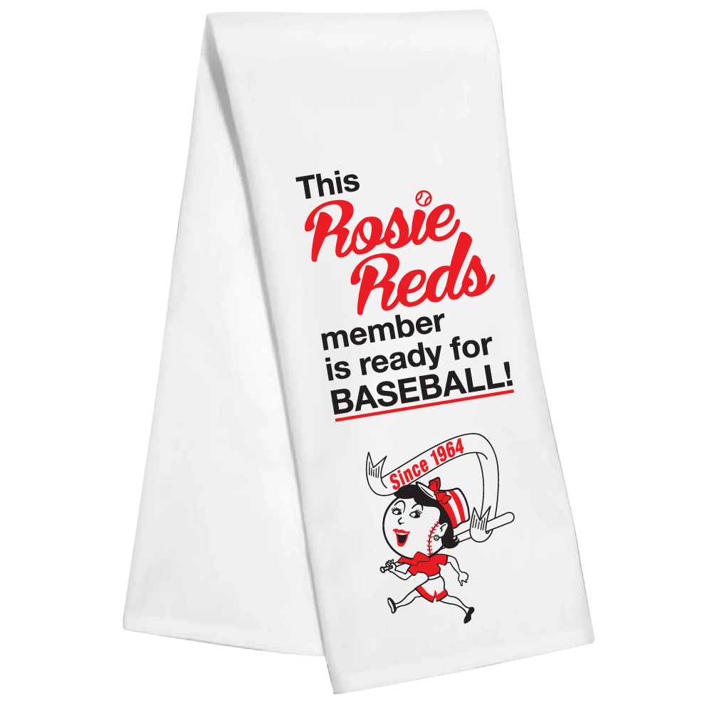 This Rosie Reds Member Is Ready To Baseball! Tea Towel | Cincy Shirts