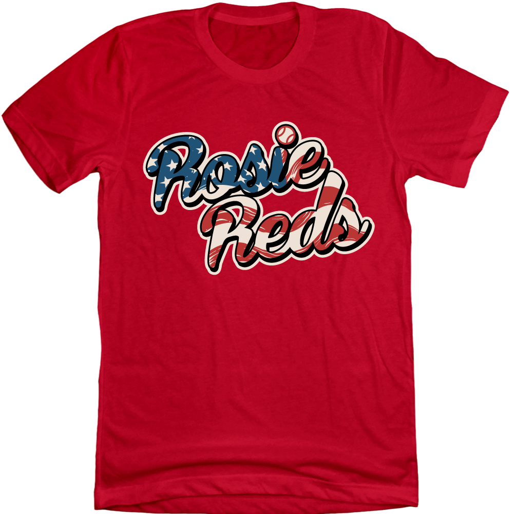 Rosie Reds, White & Blue Tee | Cincinnati Baseball | Cincy Shirts