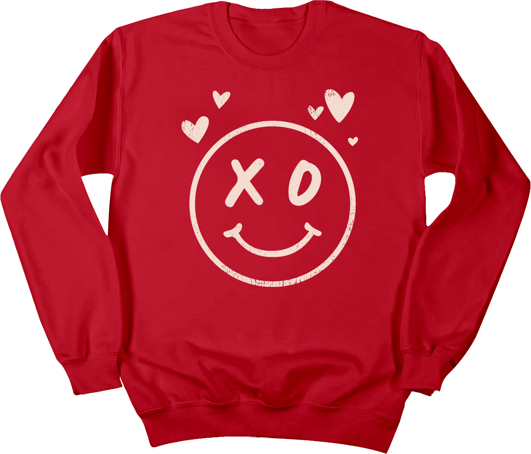 XO Smiley Face Hearts | Valentines Day | Cincy Shirts