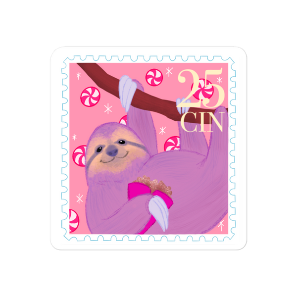 Peppermint Sloth Stamp Sticker