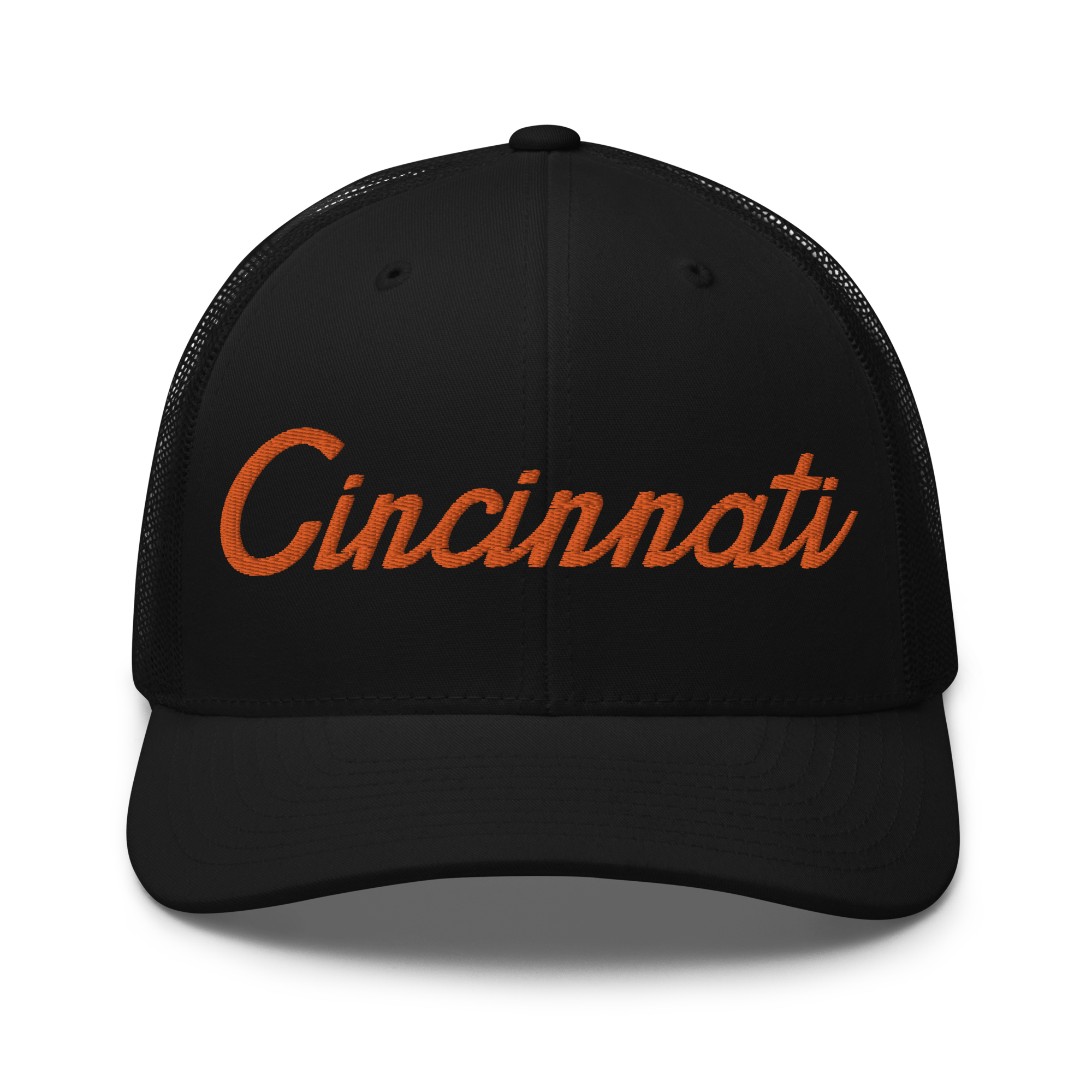 Cincinnati Classic Orange Script Trucker Hat | Football | Cincy Shirts