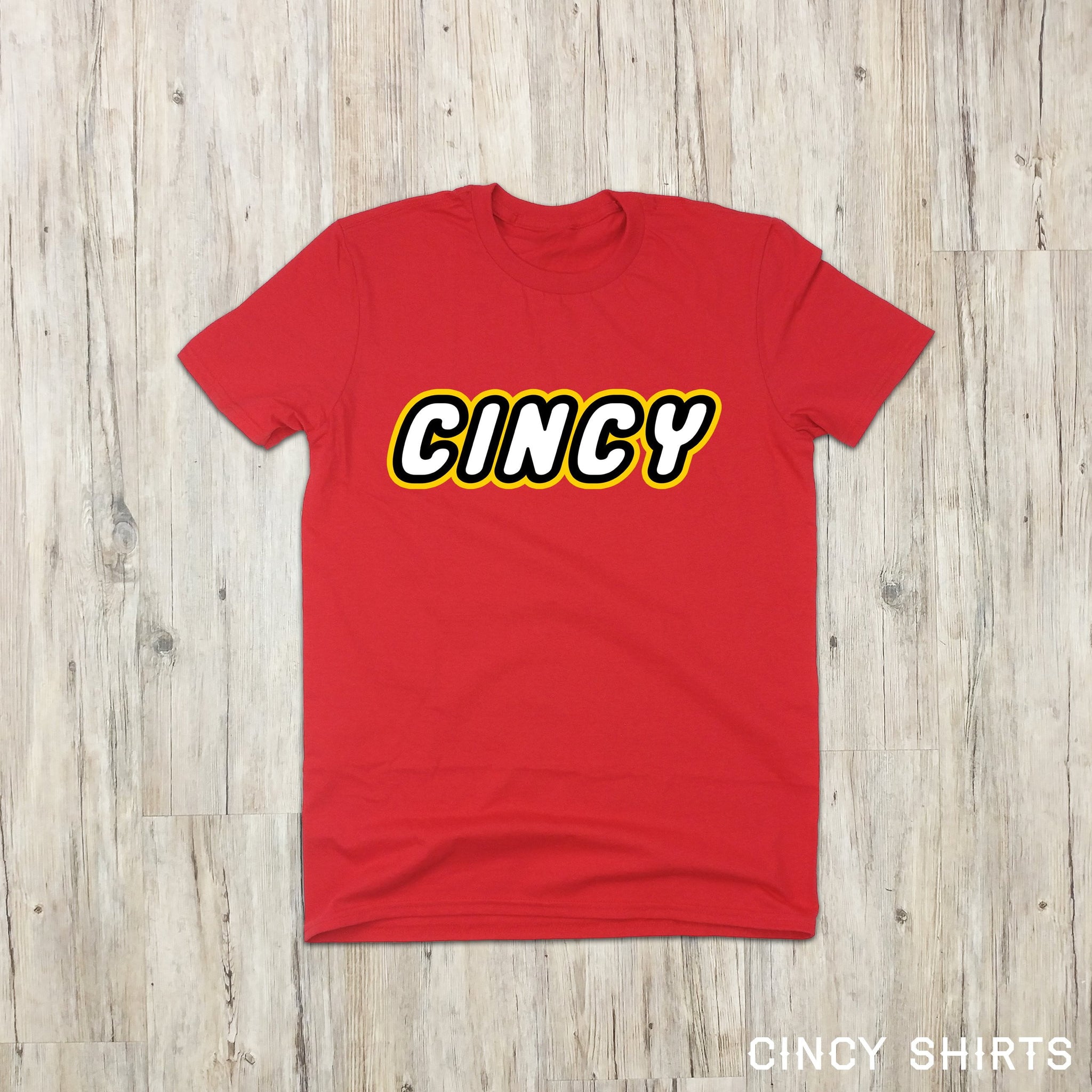 CINCY Lego Script | Kids' Short Vine Apparel | Cincy Shirts