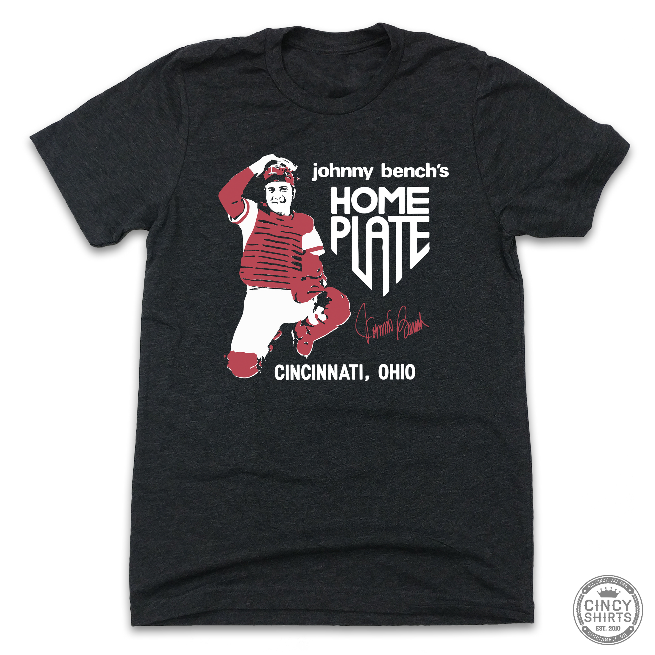 Johnny Bench, Home Plate | Cincinnati Baseball Apparel | Cincy Shirts