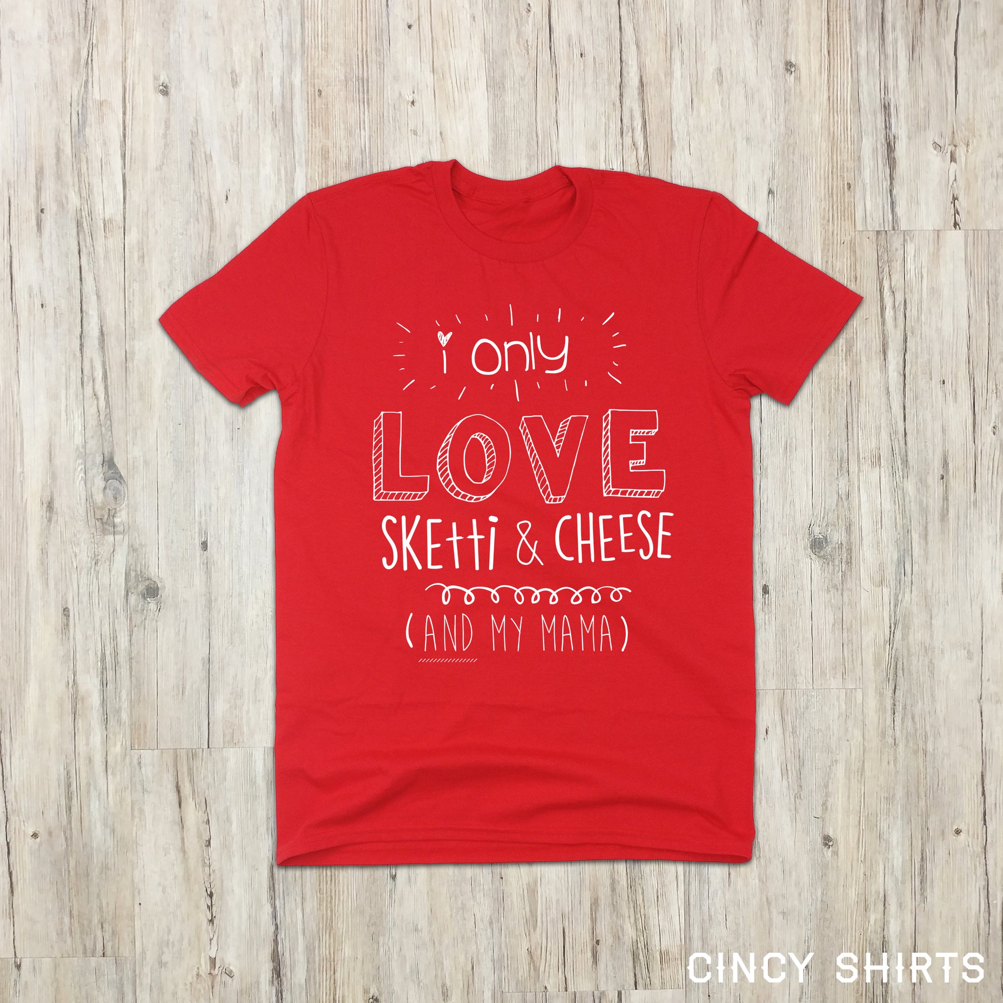 I Only Love Sketti & Cheese | Kids' Short Vine Apparel | Cincy Shirts